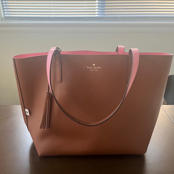 kate spade | Bags | Kate Spade Reversible 2 Bags In One Brown And Pink ...